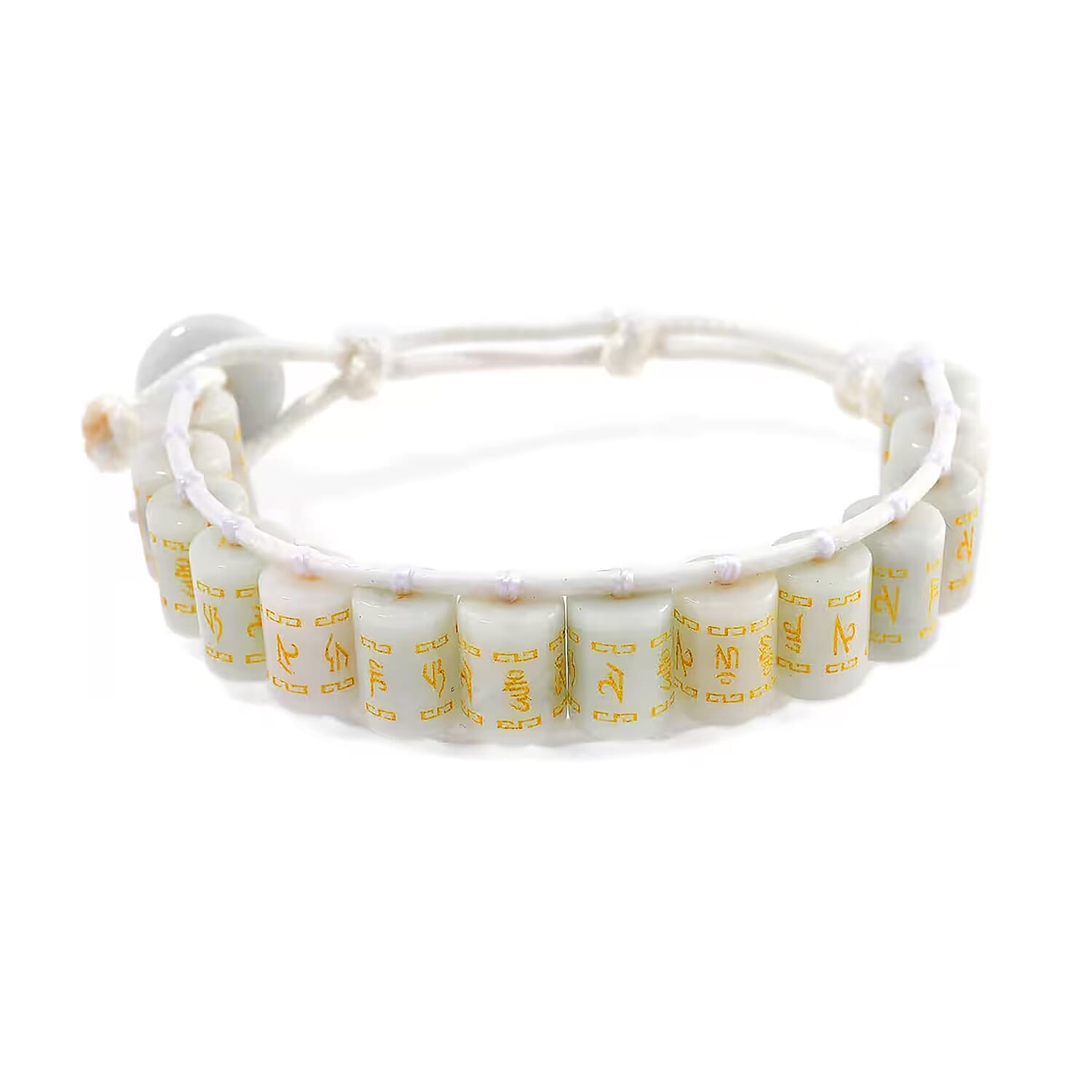 Natural Jade Prayer Wheel Cord Bracelet — Channel Strength and Healing ...
