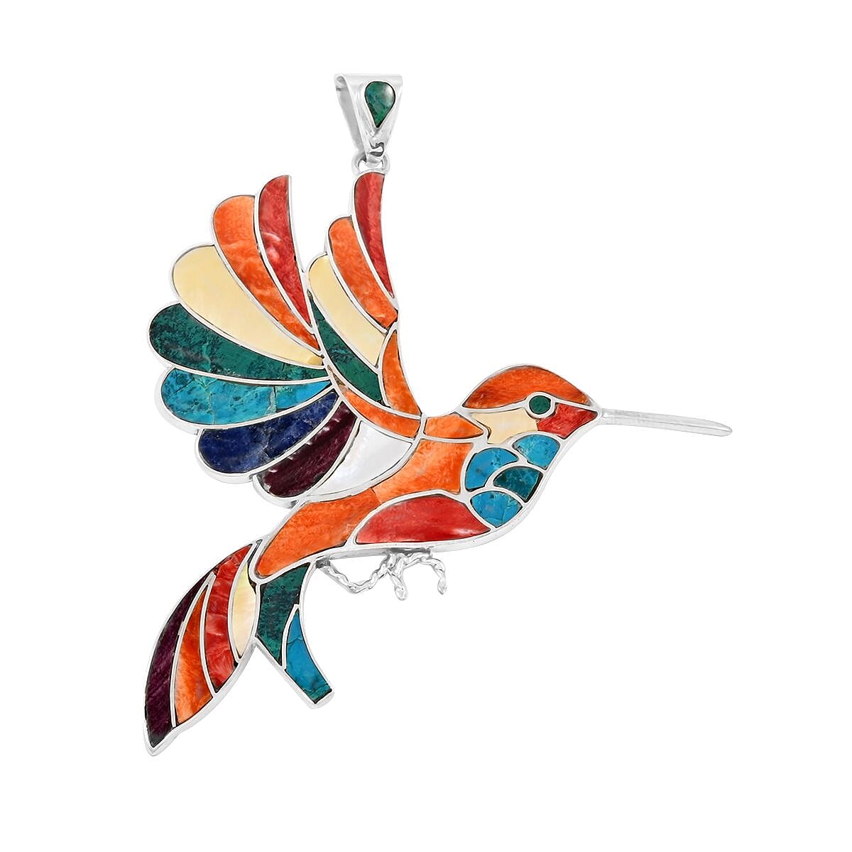 Harmony Big Hummingbird Multi-Gemstone Pendant — Freedom, Joy & Bold E ...