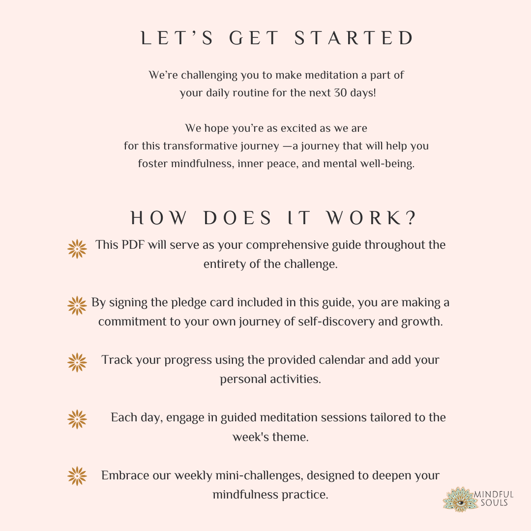 30-Day Printable Meditation Challenge Guide – MindfulSoulsCanada